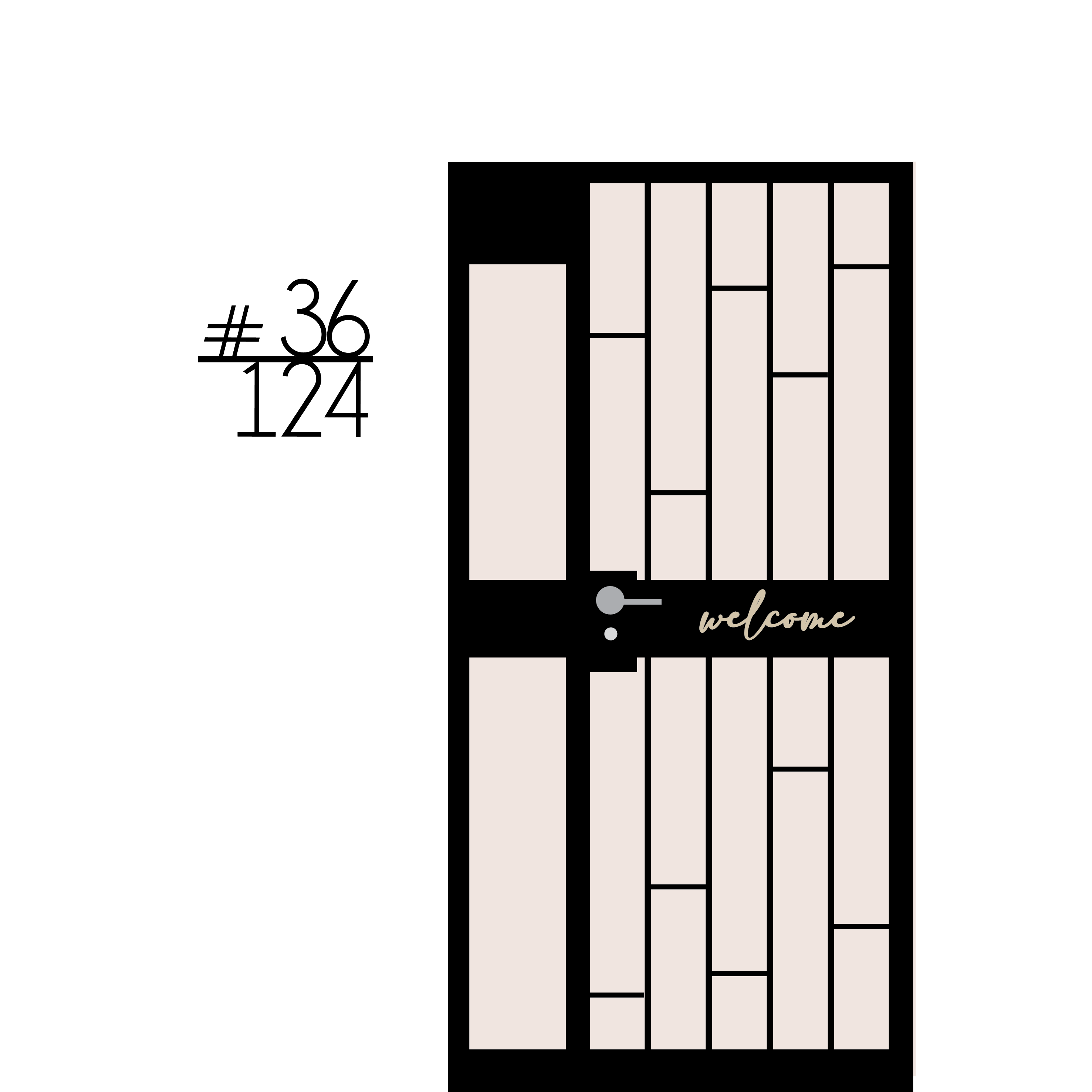 Unit Number Sign - Lined I – Clik Clok, MTL Creatives Pte Ltd