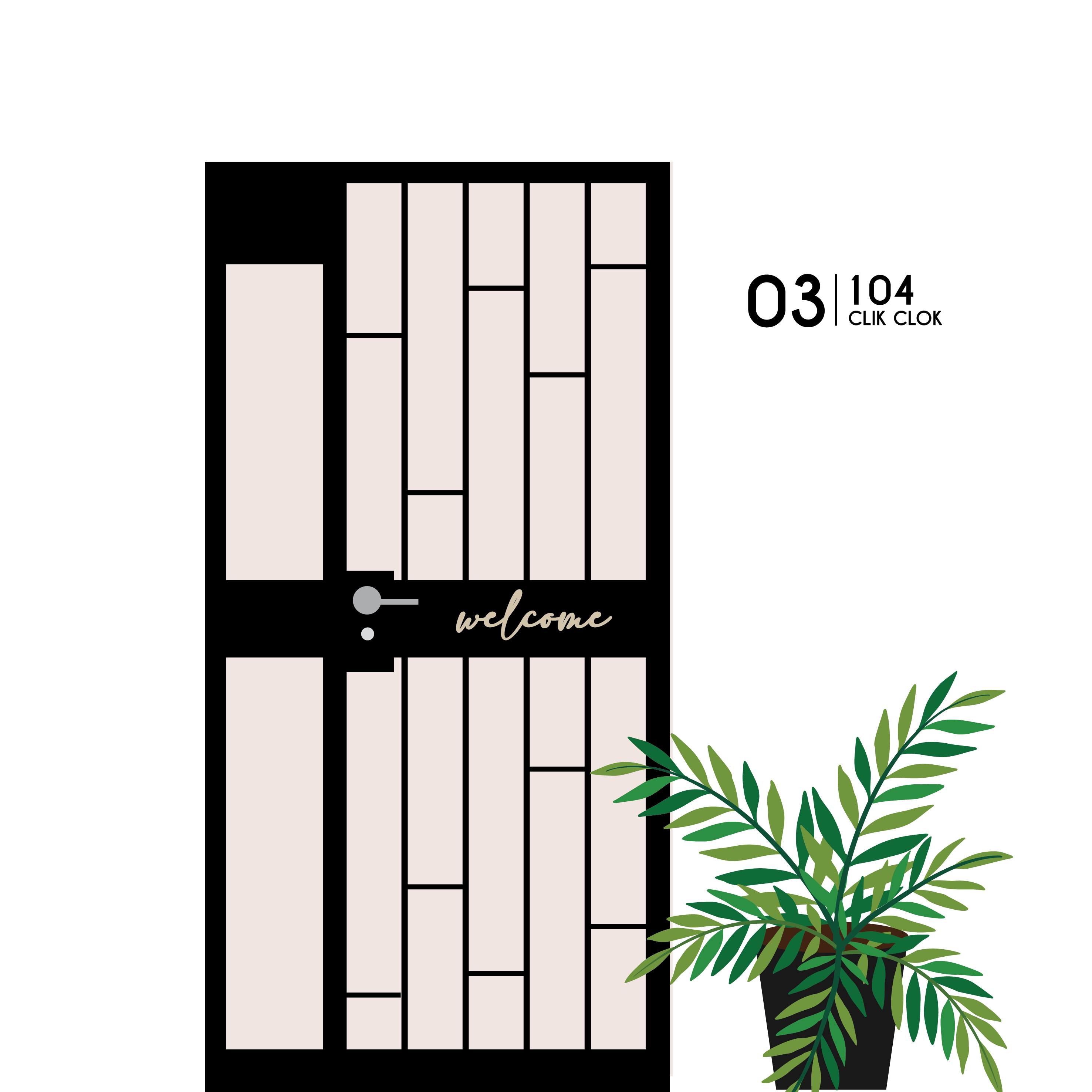 Unit Number Sign - Simple Lettering I - Clik Clok