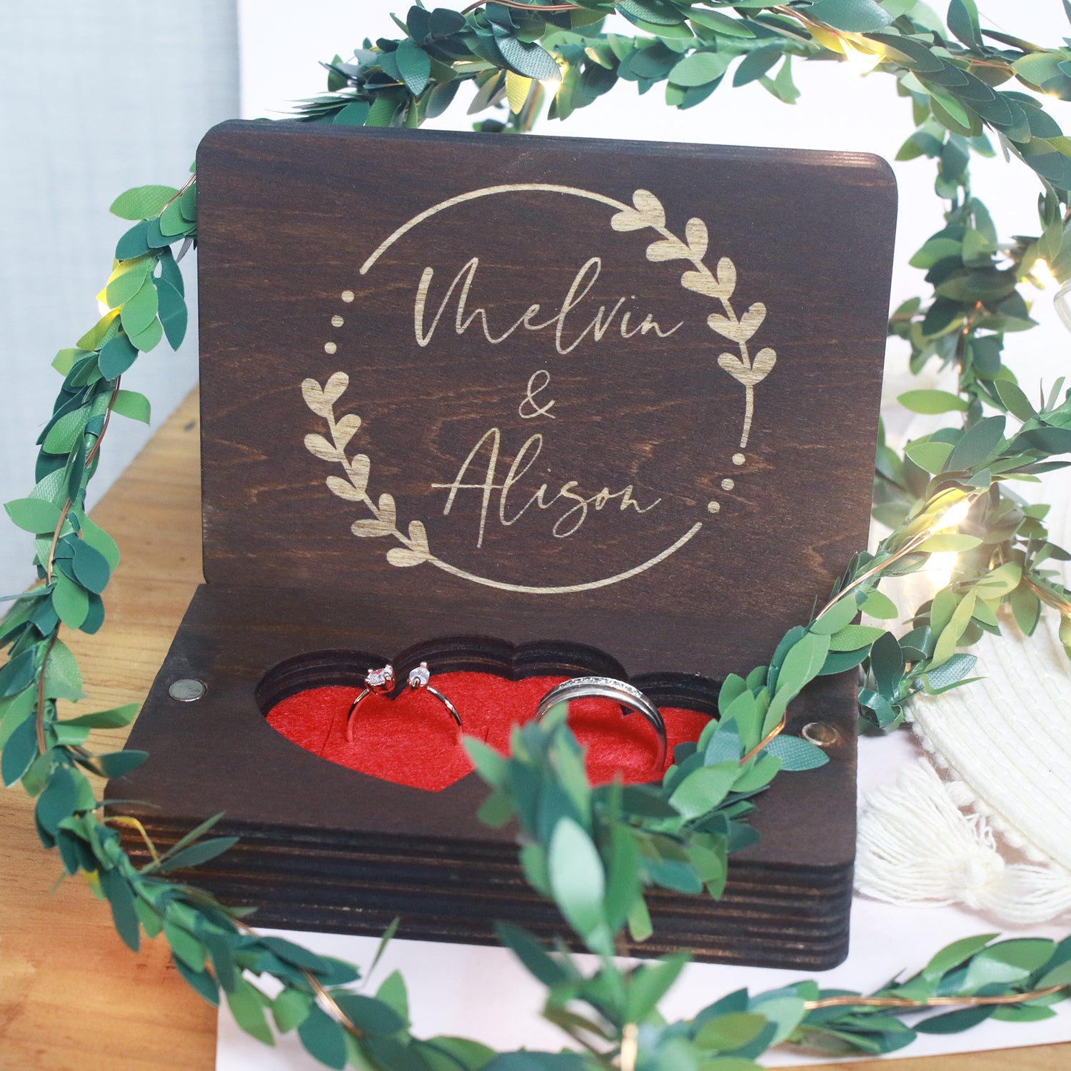 Wedding Ring Holder Minimal Rustic - Clik Clok
